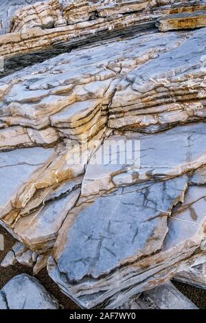Flysh, specific geological formation, Senix Beach, Pyrénées-Atlantiques ...