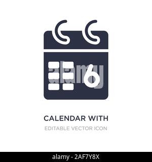 Simple calendar with date 6, day six logo design. Calendar icon flat ...