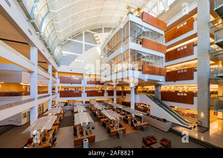 Las Vegas, NOV 23: Interior view of the famous Lied Library of UNLV on ...