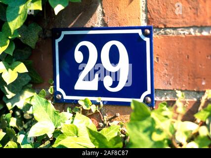 house number 29 on brick wall Stock Photo - Alamy