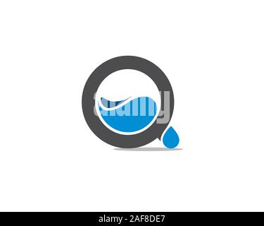 Initial Letter W Drop Water Mineral Aqua Liquid Oil Blue Modern Logo ...