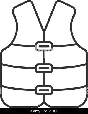 Life jacket linear icon. Boating life vest. Contour symbol. Vector ...