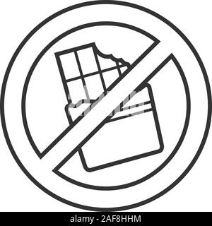 No chocolate bar icon. Outline no chocolate bar vector icon for web ...