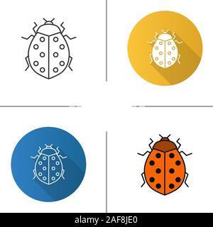 Ladybug linear icon. Ladybird. Insect. Thin line illustration. Contour symbol. Vector isolated ...