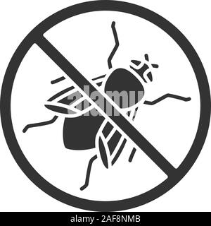 Housefly glyph icon. Insect. Musca domestica. Fly insect. Silhouette ...