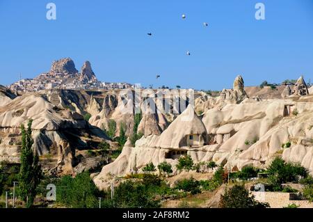 Fairy Chimneys Houses In Uchisar; Turkey Stock Photo - Alamy