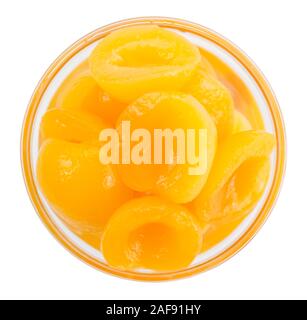 Portion of fresh made Pickled Apricots isolated on white background ...