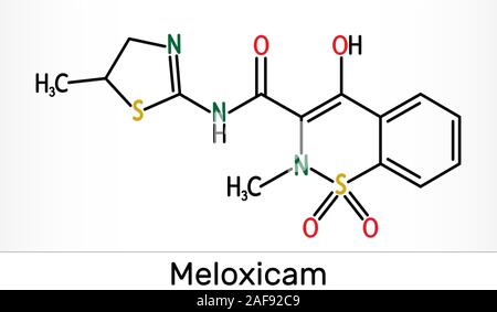 Meloxicam NSAID drug molecule. Skeletal formula Stock Photo - Alamy