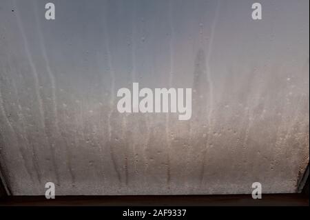 Dripping double glazing window, velux, covered in condensation and ...