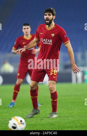 Federico Fazio of AS Roma reacts during the Europa League Group Stage A ...