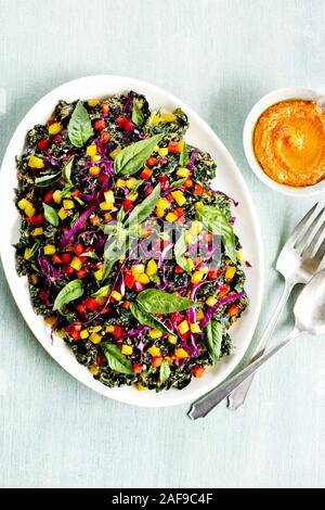 Kale Bell Pepper Salad with basil Stock Photo - Alamy