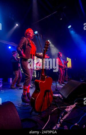 English Folk Rock band Merry Hell in concert, Skegness, England Stock ...
