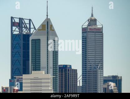 Perth city towers and skyscrapers home to mining and resources ...