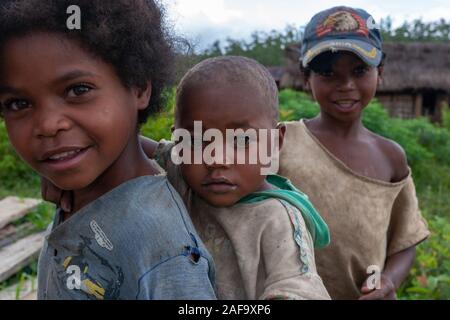 Cute Malagasy kids in poor village on Madagascar island Stock Photo - Alamy