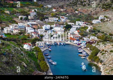 The village of Vathis on the island of Kalymnos, Greece, is known for ...