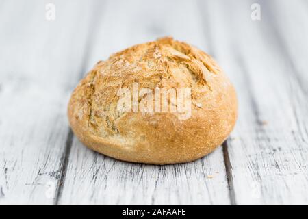 Fresh made German Buns on a vintage background as detailed close-up ...