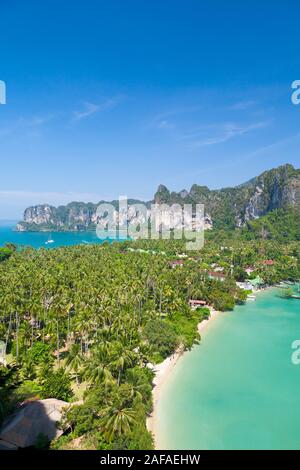 panoramic view of Railay East Beach near Krabi in Thailand from the ...