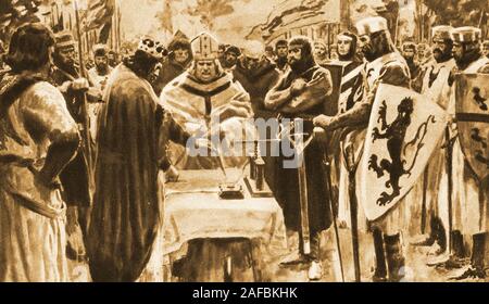 King John signing the Magna Carta, 15 June 1215 Stock Photo - Alamy