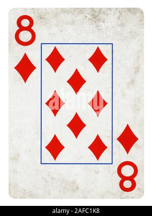 An 8 Eight of Diamonds playing card with clipping path to remove ...