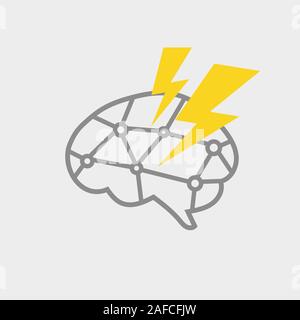 Connected Dot Line Mind Brain Logo Template Stock Vector Image & Art ...