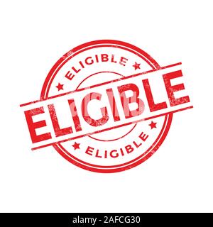 eligible sign. round isolated sticker. ribbon tag Stock Vector Image ...