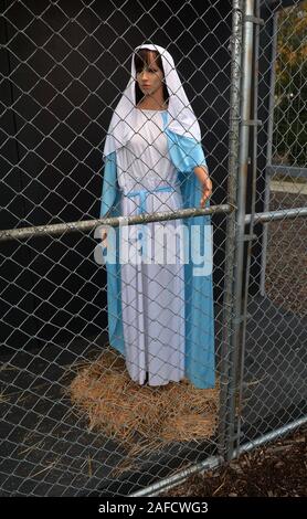 Claremont 9 December 2019 - Nativity scene with baby Jesus, Mary and ...