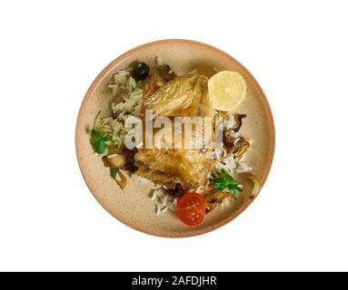 Greek-Style Roast Chicken Kota Riganati , Mediterranean cuisine Stock ...