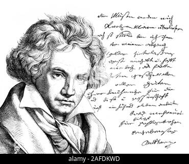 Handwritten letter by Beethoven to his publisher Schott, Ludwig van ...