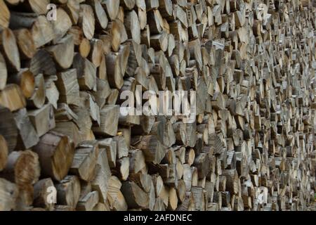 Pile of logs in perspective at lumber yard Stock Photo - Alamy