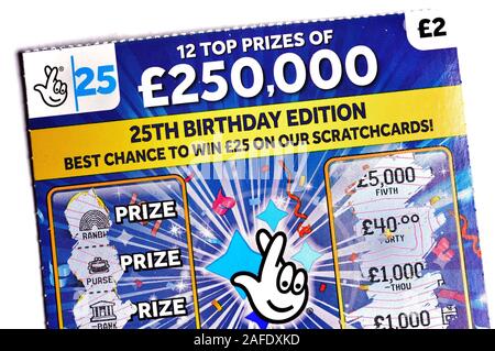 A National Lottery Scratchcard with a £5 win Stock Photo - Alamy