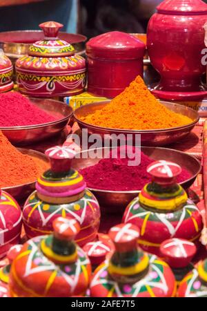 Colourful powder paint in pots Stock Photo - Alamy