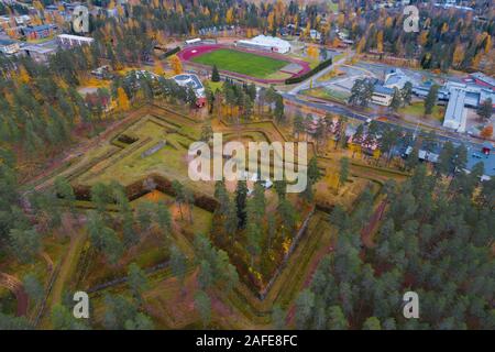 Top view of the ancient Taavetti fortress (Davydovskaya fortress) on a ...