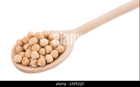 Portion of Chickpeas as detailed close-up shot isolated on white ...