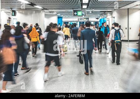 People in Motion Commuters Hongkong Concept Stock Photo - Alamy