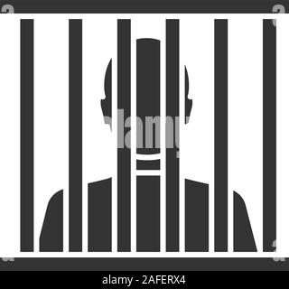 Prison glyph icon, cell and arrest, jail sign, vector graphics, a solid ...