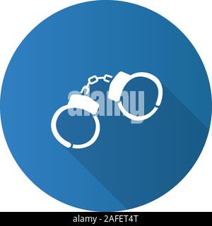 Handcuffs glyph icon. Manacle. Silhouette symbol. Negative space ...