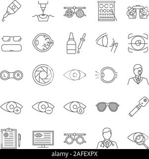 Ophthalmoscope linear icon. Thin line illustration. Funduscopy. Eye ...