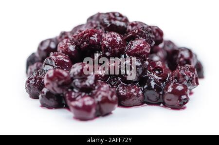 Portion of fresh made Preserved Blueberries isolated on white ...
