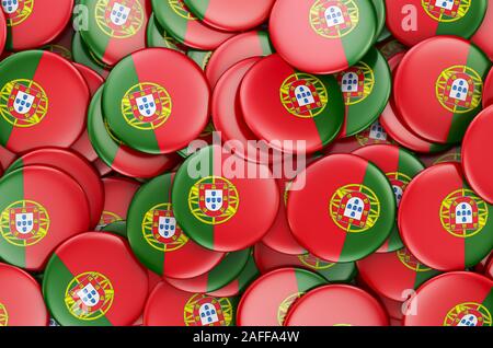 Portugal - round badges with country flag on white background - 3D ...