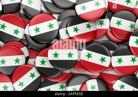 Syria - round badges with country flag on white background - 3D ...