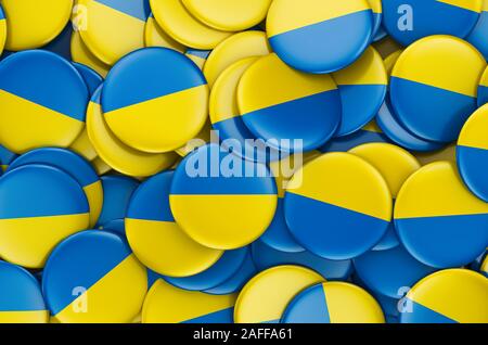 Ukraine - round badges with country flag on white background - 3D ...