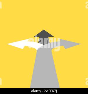 Three arrows pointing. Choice the way concept Stock Vector Art & Illustration, Vector Image ...