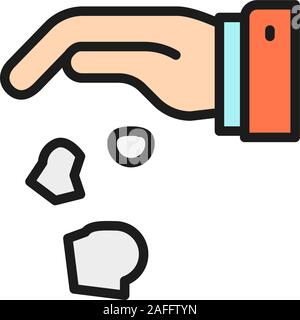 throw away the trash icon sign. A set of nine different colored labels ...