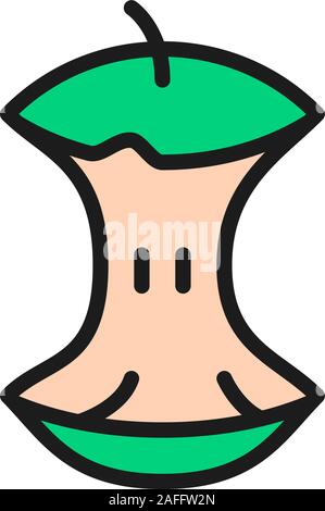 Apple core, food waste, garbage line icon Stock Vector Image & Art - Alamy