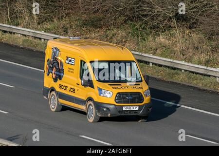 A Ford Transit Scot JCB delivery van traveling northbound on the M6 ...