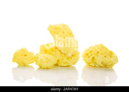 Sulphur stones isolated on white background. Brimstone crystalline ...
