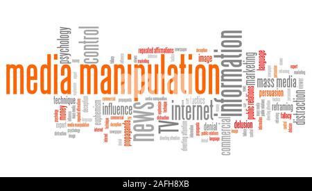 Mainstream media issues and concepts word cloud illustration. Word ...