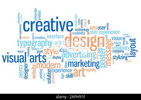Design and visual arts word cloud illustration. Word collage concept ...