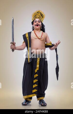 child dressed up as Ravan Stock Photo - Alamy
