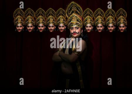 portrait of a child dressed as ravan Stock Photo - Alamy